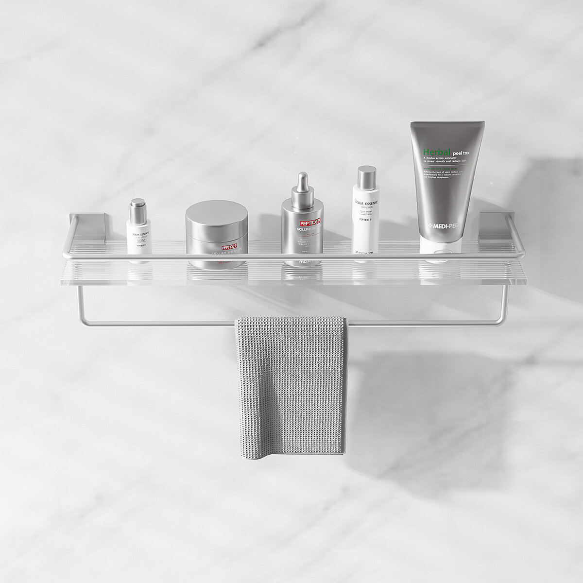 Акриловая полка для хранения в ванной комнате, туалете, на балконе, в умывальнике и у раковины, органайзер для косметики без необходимости сверления.