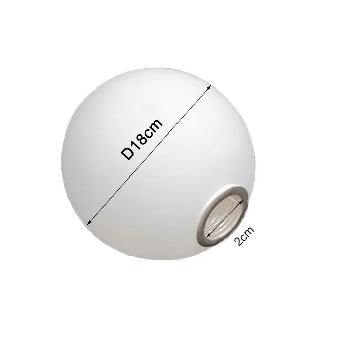 Белый абажур для светильника D18cm, отверстие 2cm
