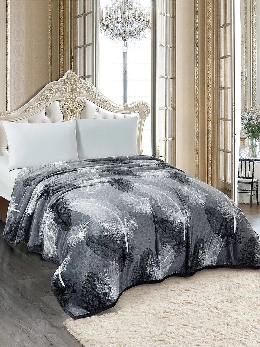 Плед 150х200 пушистый на кровать Lindo