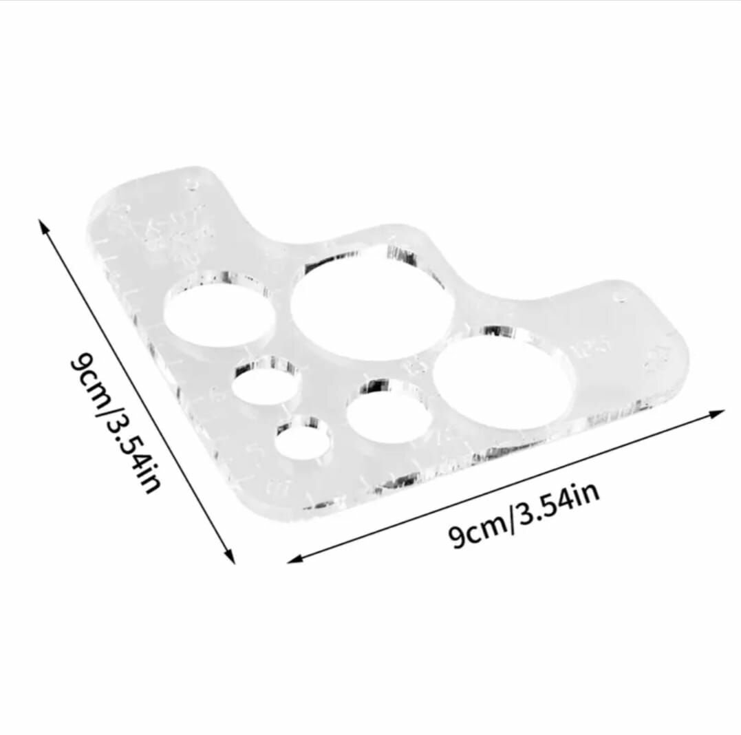 Лекало из акрила для кожи, для разметки углов, кругов 9x9 см