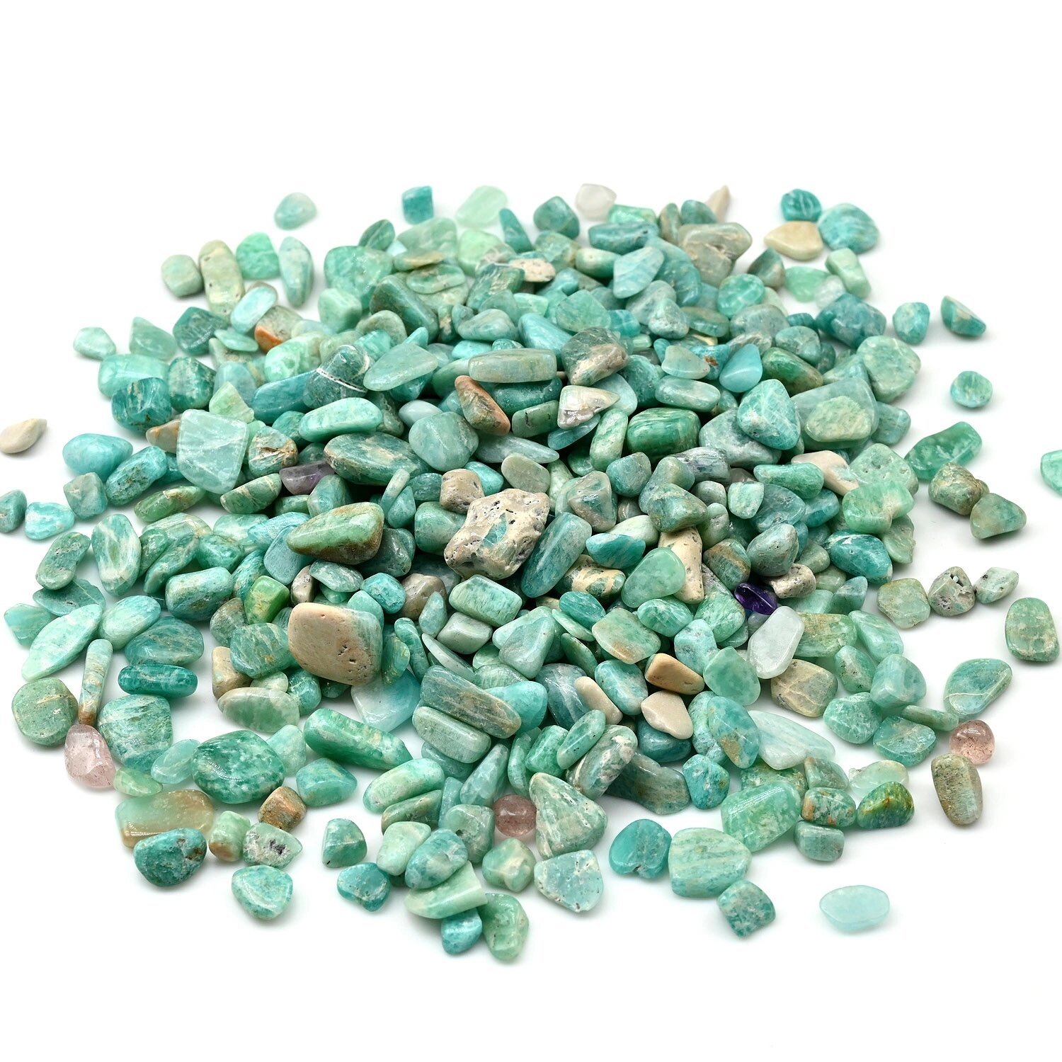 Амазонит галтовка фракция 5-15мм, упаковка 100г .
