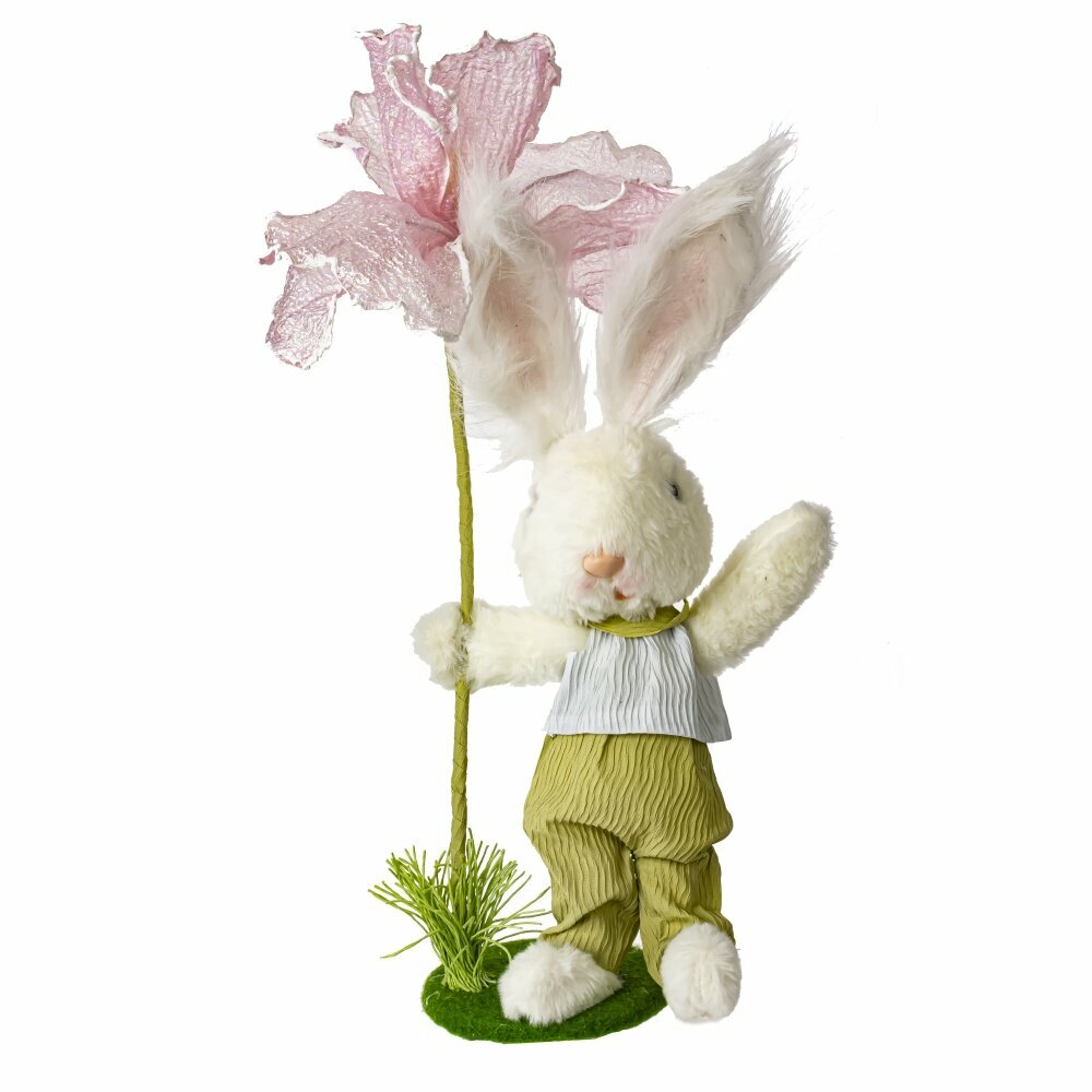 Статуэтка Заяц с цветком, 15х17х39 см KSM-816341