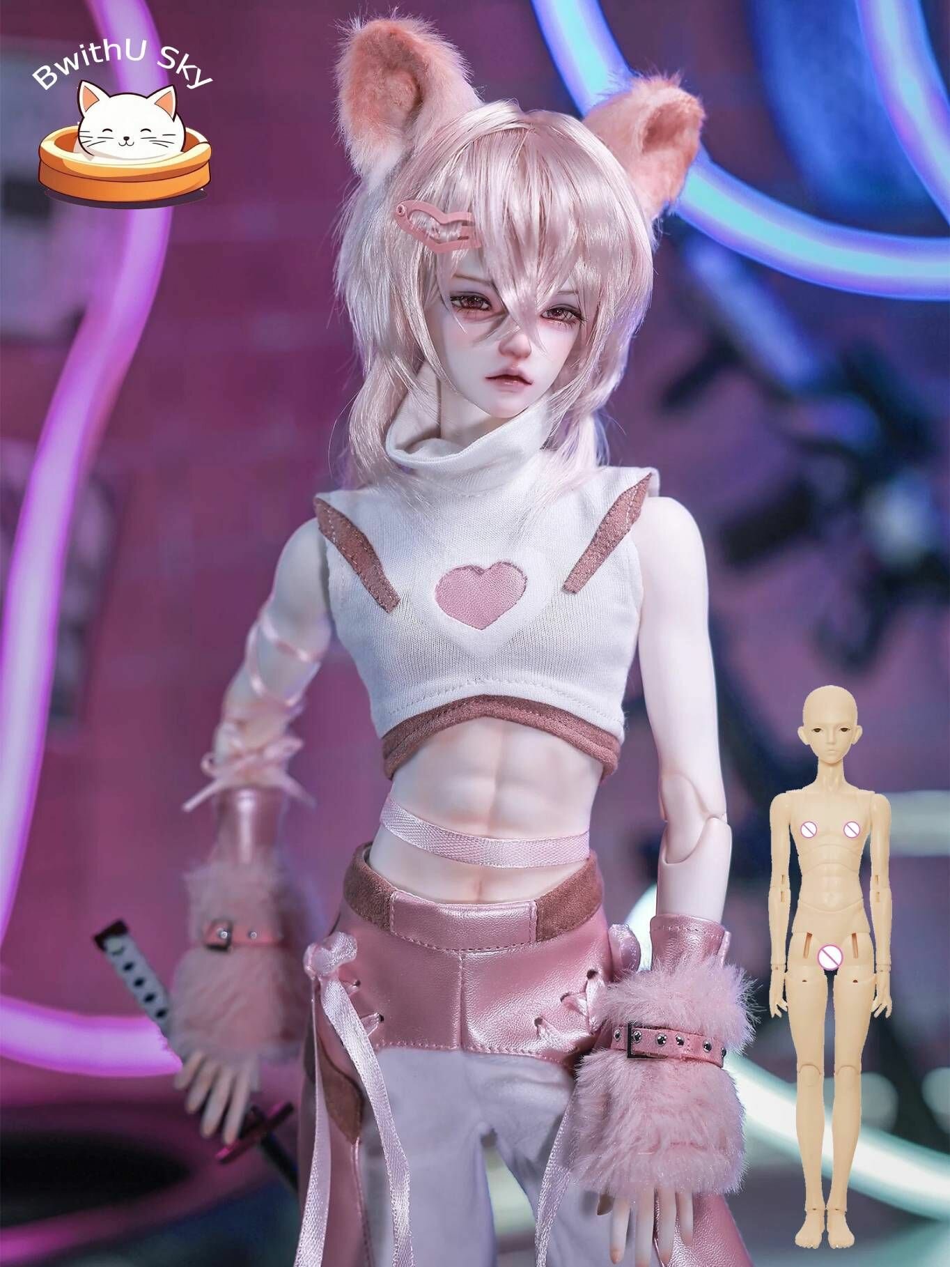 BwithU Roland Bjd 1/4 обнаженная кукла с нормальной кожей, без макияжа, без аксессуаров