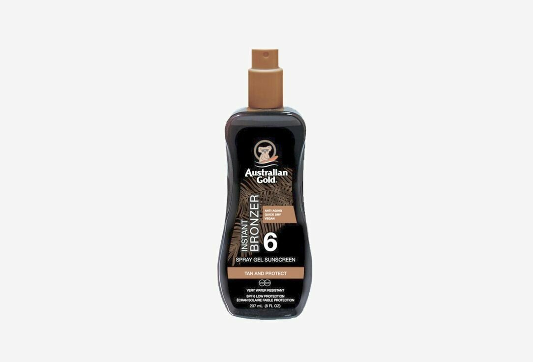 Солнцезащитный спрей гель с бронзатором AUSTRALIAN GOLD SPF 6 Spray Gel bronzer 237 мл