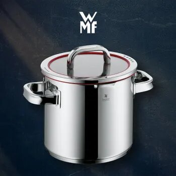 Высокая кастрюля с крышкой Function 4, диаметр 20 см, объем 5.3 л, подходит для всех типов плит, нержавеющая сталь Cromargan