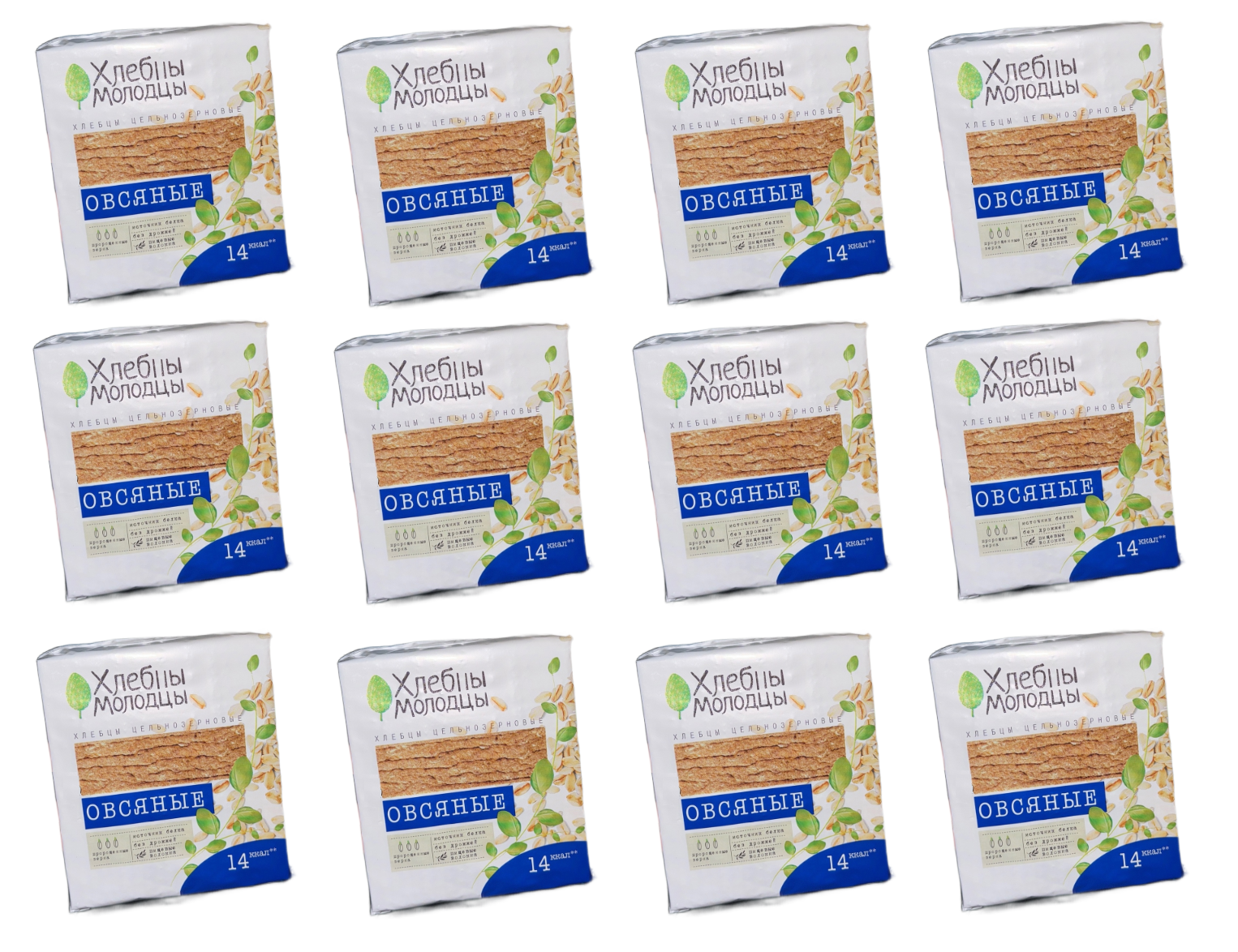 Хлебцы-Молодцы Хлебцы пшенично-овсяно-кукурузные, с пророщенной пшеницей, 100 г - 12 шт
