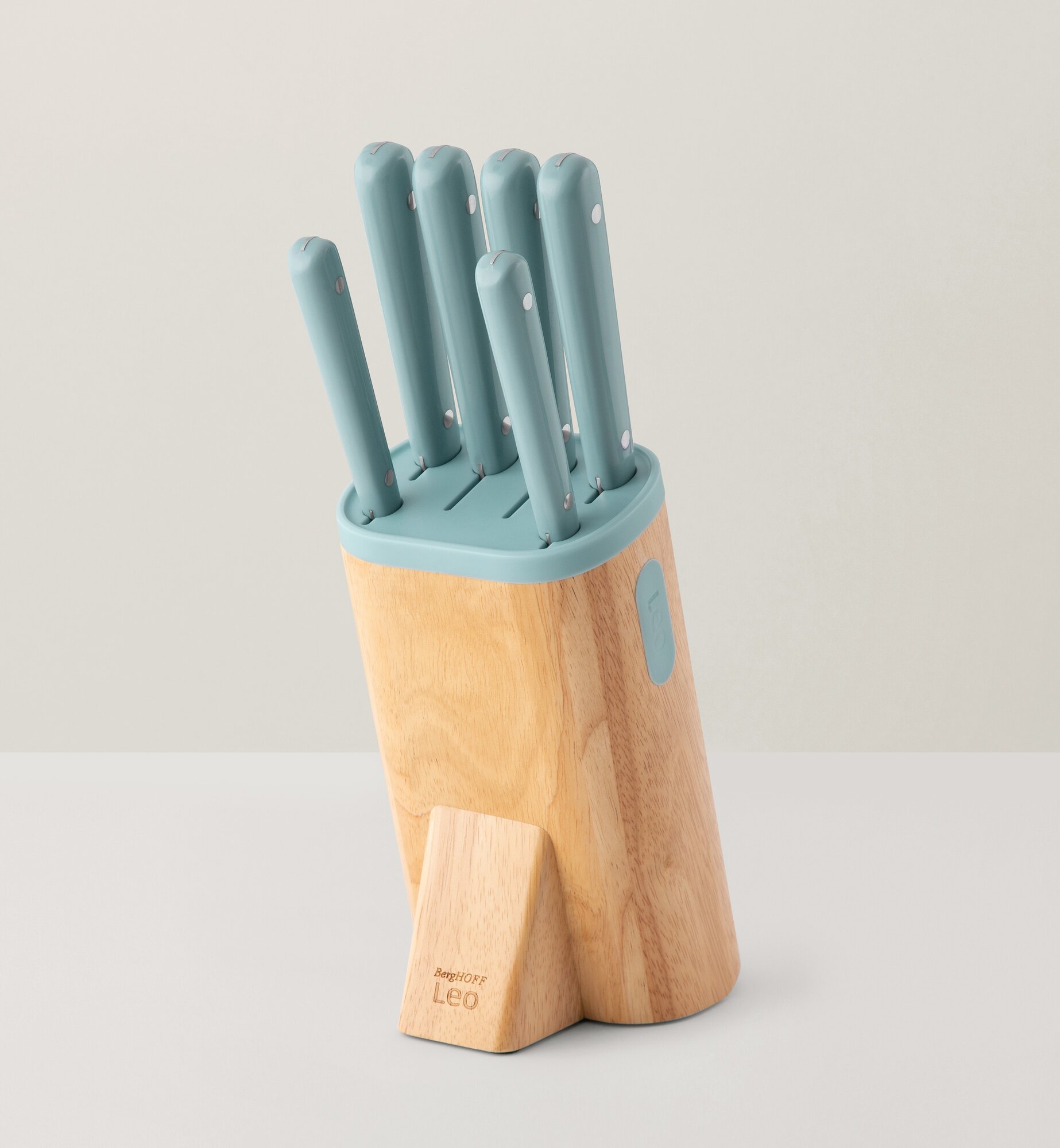 Набор из 6 ножей BergHOFF Leo Glints Slate, с подставкой, с магнитом, голубой