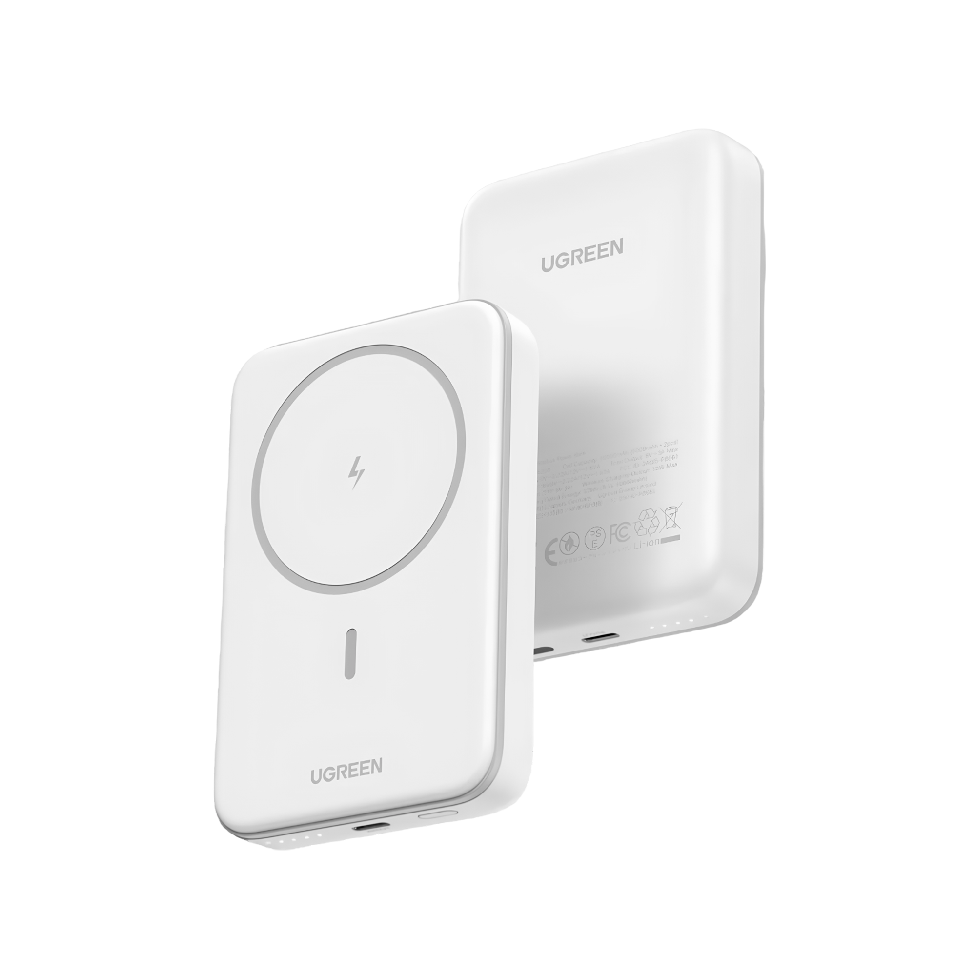 Внешний аккумулятор магнитный UGREEN PB561 10000mAh Magnetic Wireless Power Bank. Цвет: Белый