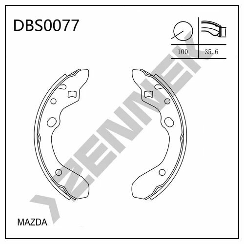 КолодкитормозныебарабанныеMAZDA3239203MX39198 ZENNEK DBS0077