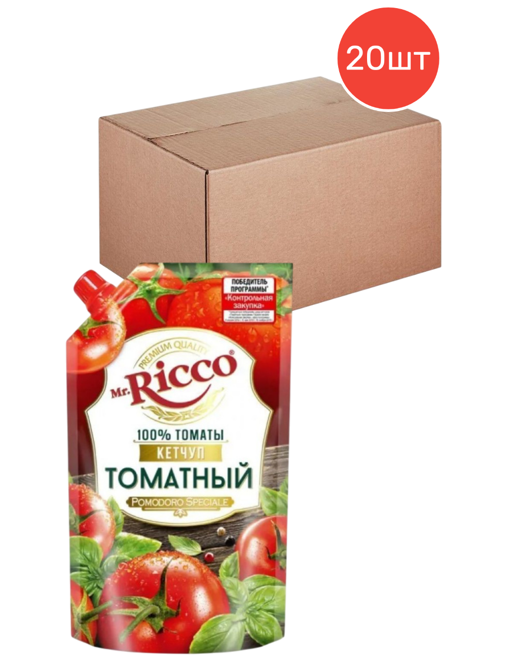 Кетчуп "Томатный" "Mr.Ricco" Pomodoro Speciale", дой-пак, 300 г х 20 шт.