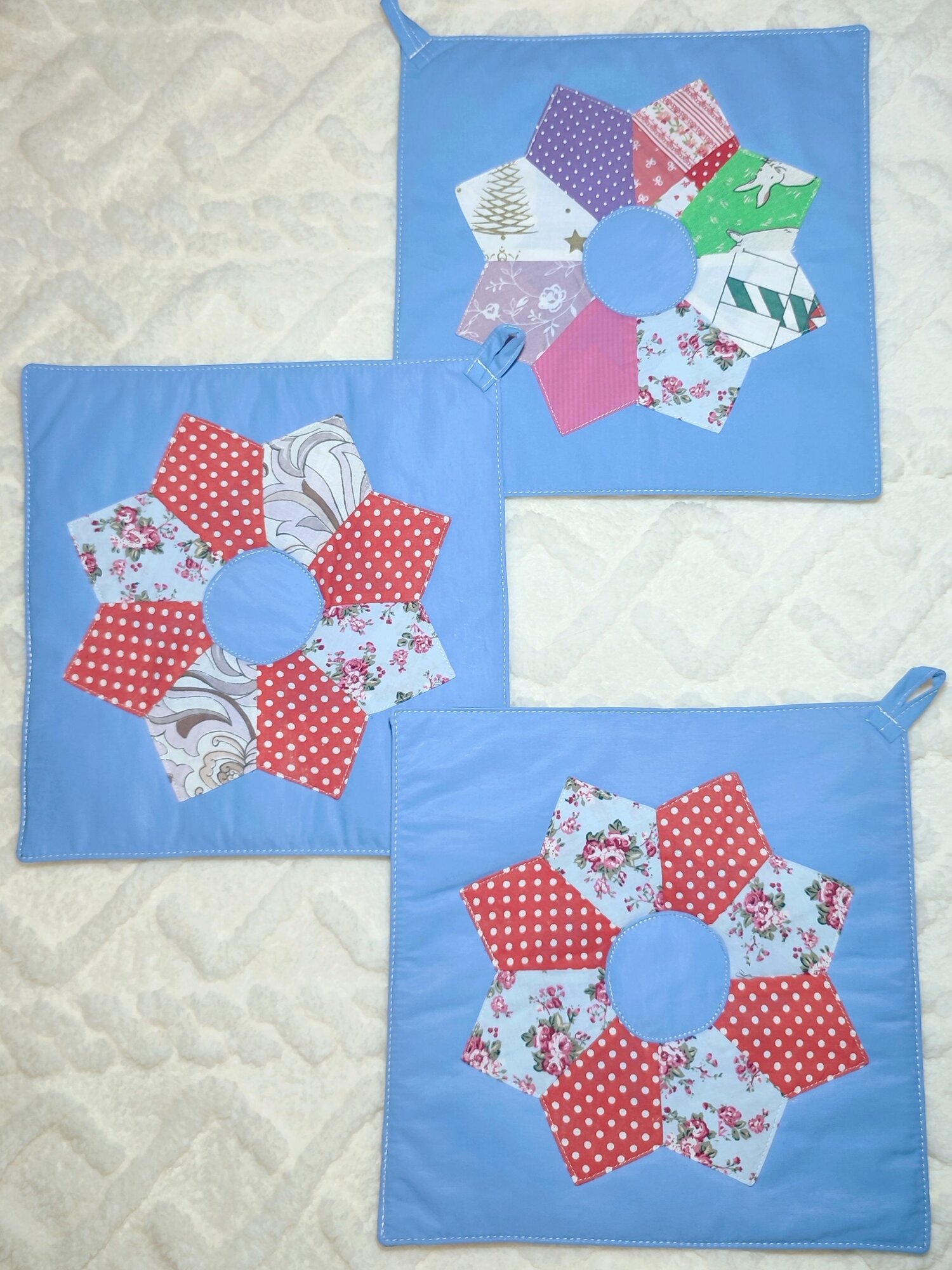 Кухонные прихватки 24х24, набор 3 штуки подставки для чашек и тарелок