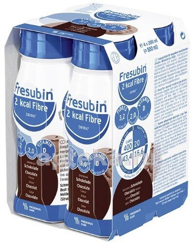 Фрезубин напиток 2 ккал со вкусом шоколада с пищевыми волокнами 200 мл 4 шт.