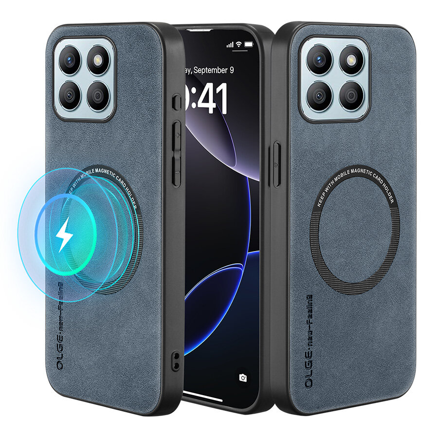 Чехол Для Honor X8B 5G/Хонор X8B 5G, soft touch, чехол-кардиомонитор, искусственная кожа, поликарбонат (PC), защита камеры, ударопрочный, усиленные углы, Honor, Honor X8B, blue,