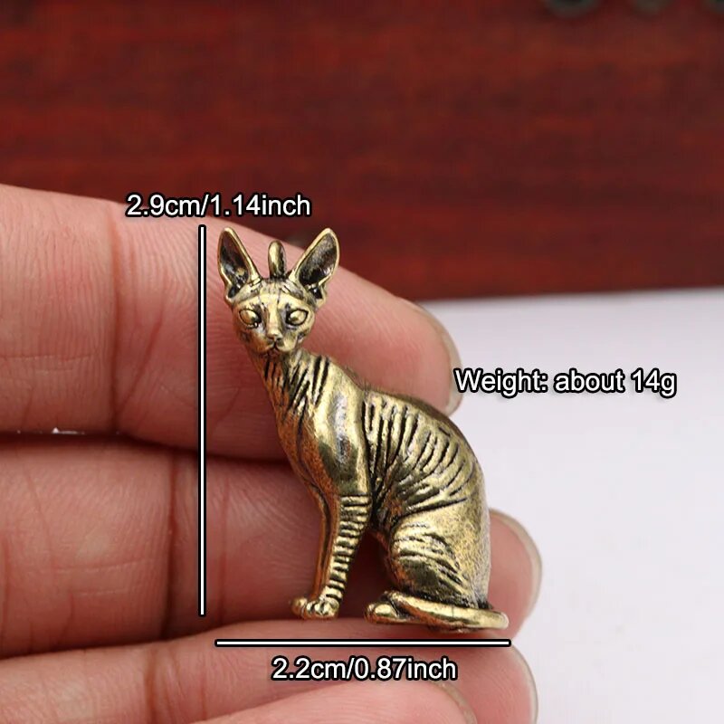 Статуэтка медная кошка
