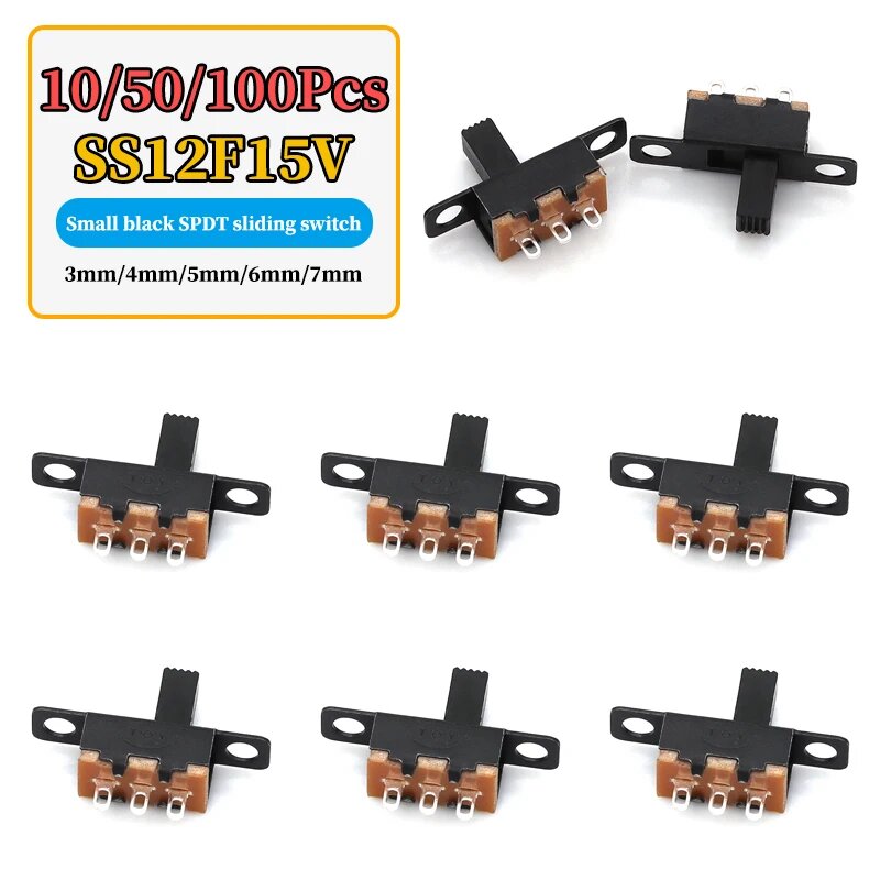 Черный мини переключатель SPDT G6 1P2T 15VG6, 10Pcs