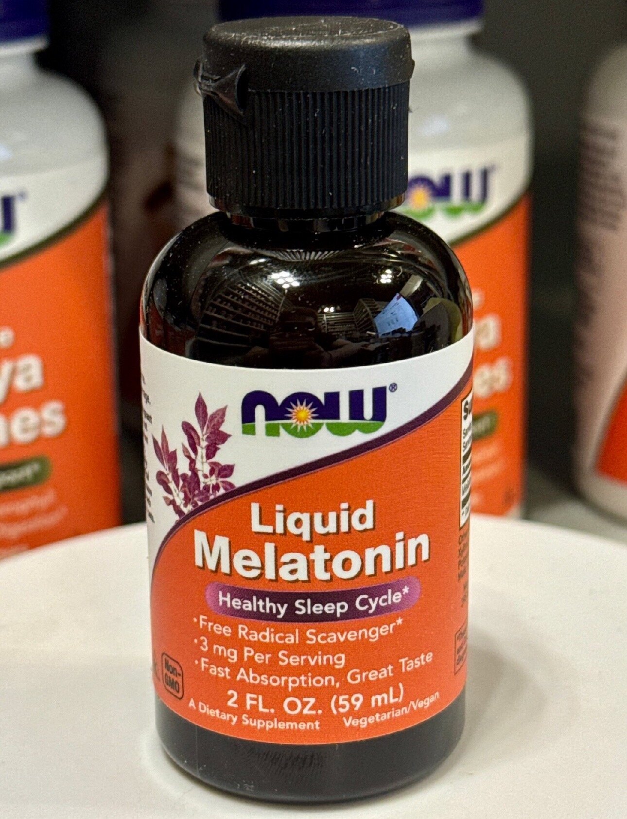 Now Melatonin liquid, Мелатонин в каплях, 3 мг, 59 мл.