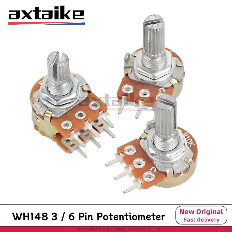 5 шт. Резистор переменный Axtaike WH148, B10K, 3Pin