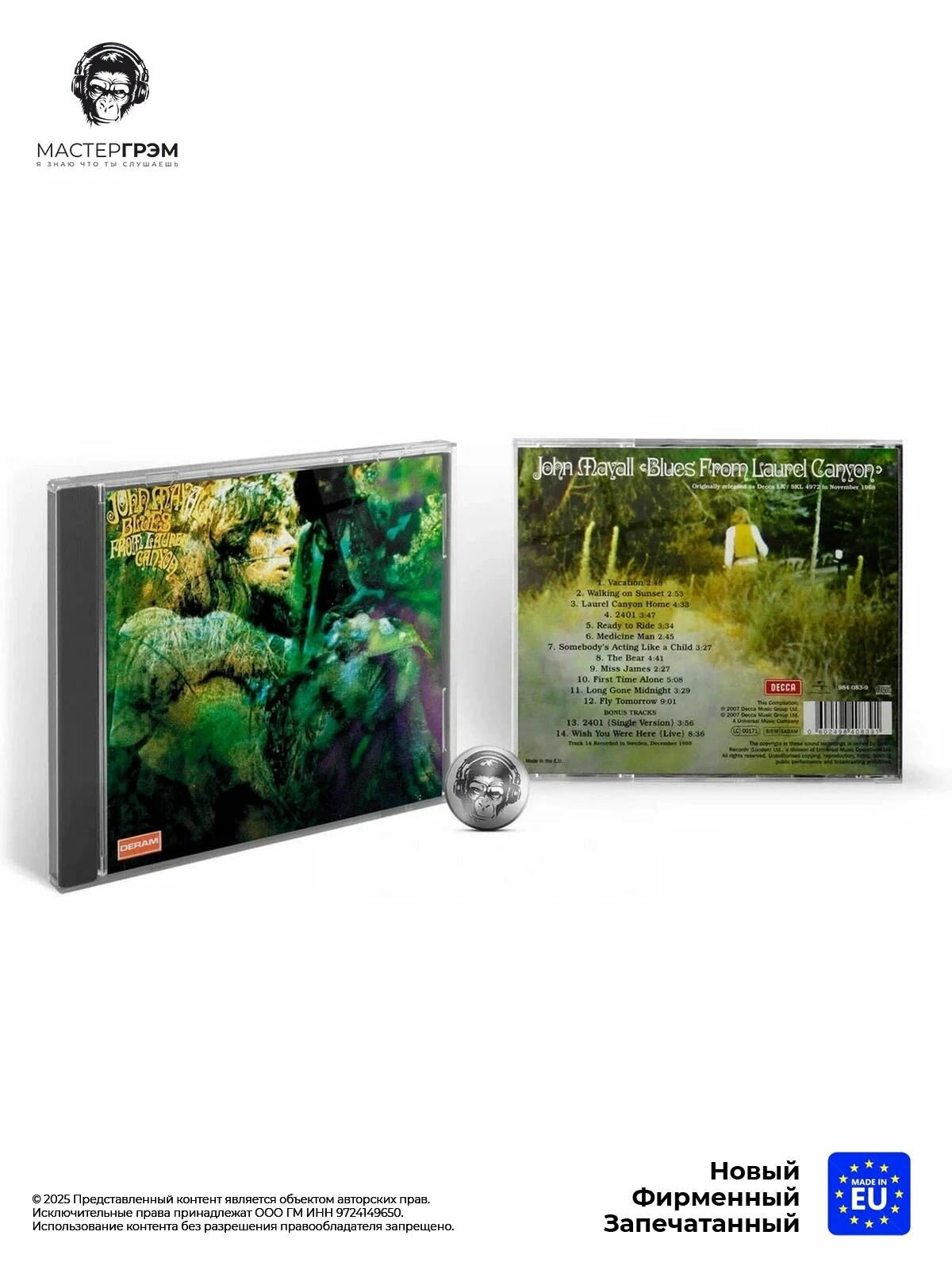 CD диск John Mayall - Blues From Laurel Canyon (CD) 2007, Jewel Case