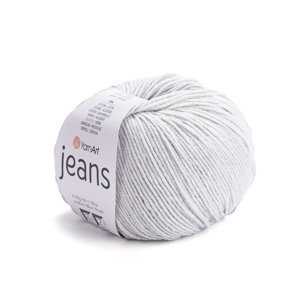 Пряжа для вязания YarnArt Jeans 49 серебристый 1 моток 50 гр/160 м 55% хлопок, 45% акрил