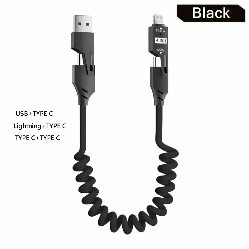 Сетевой кабель питания Apple Lightning/Apple Lightning, USB Type-C, 1.5 м, черный