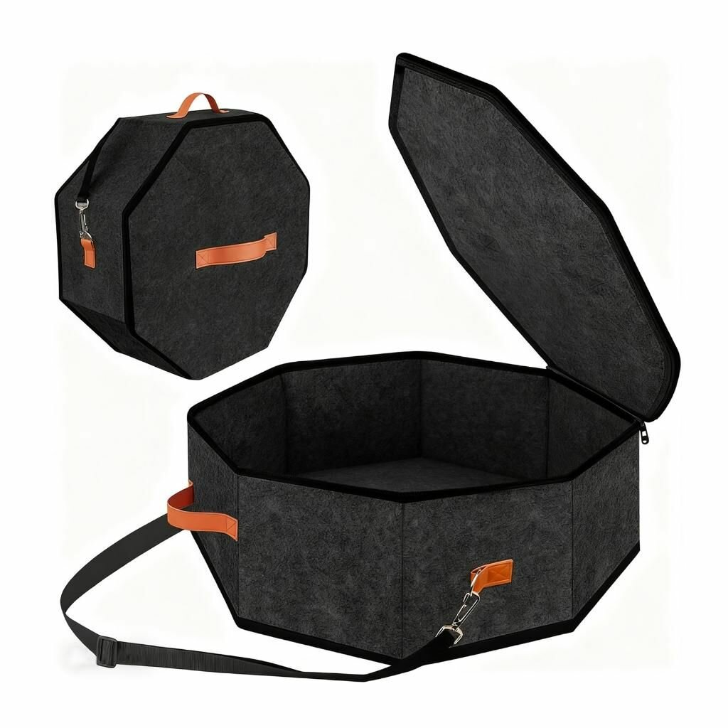 Складная шляпная коробка большой емкости-черная