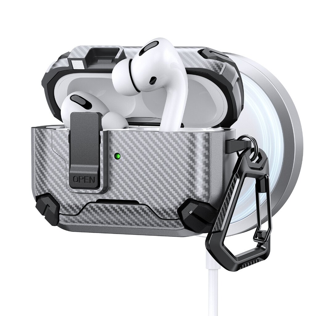 Ударопрочная коробка для наушников Pods 3-го поколения, чехол-держатель для телефона, Автоматическая блокировка, Дизайн Беспроводной зарядки, Долговечность