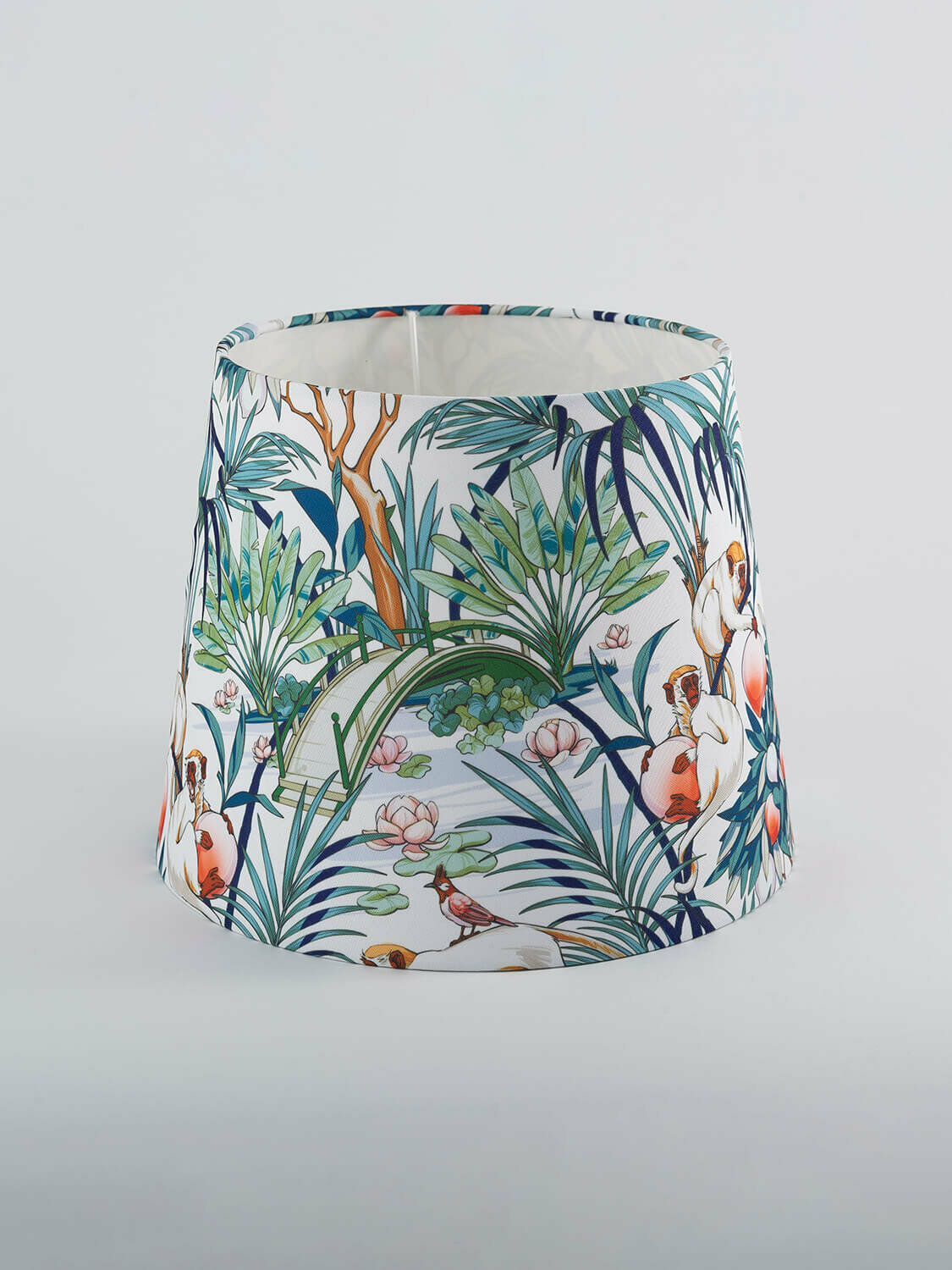 Абажур для настольной лампы, принт "Monkeys & Peaches", конус 25 см