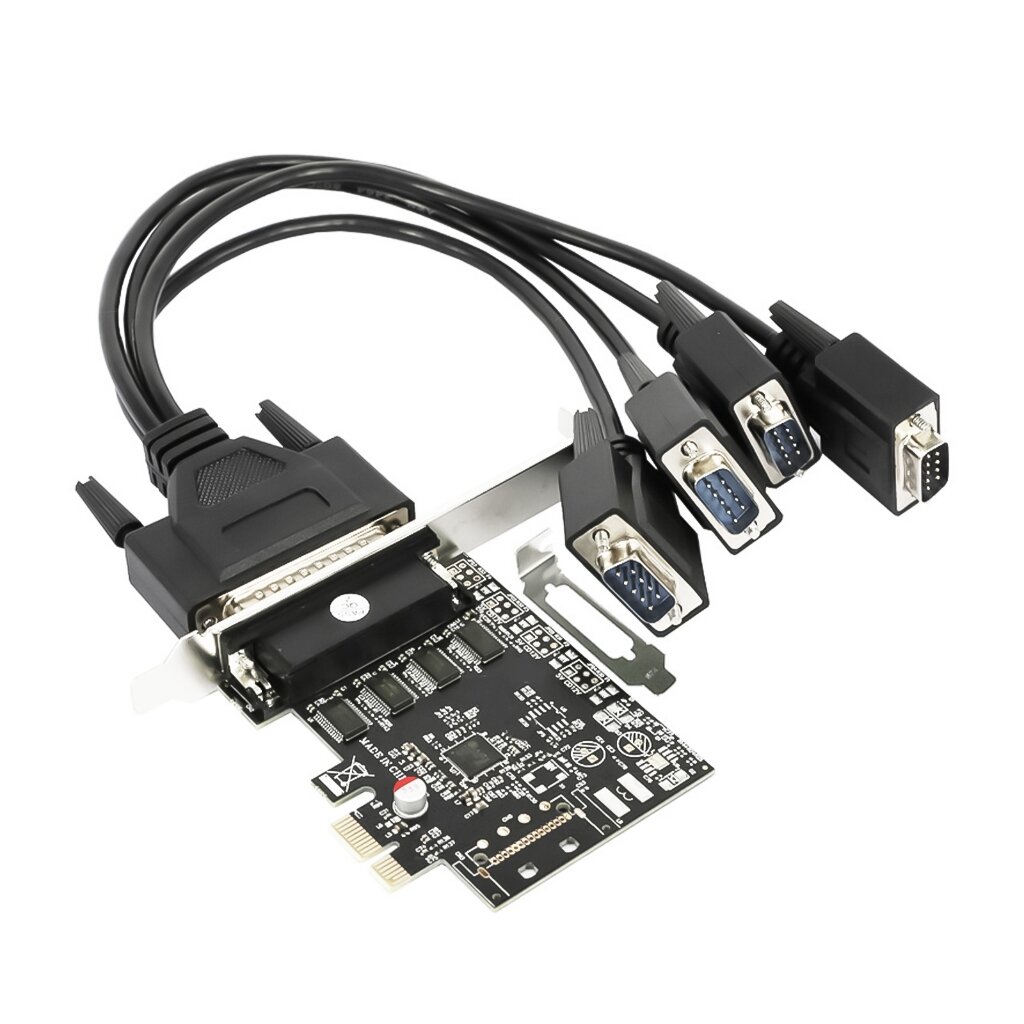 Подключение устройств с помощью 4-портовой последовательной PCIe-карты RS232 для нескольких операционных систем