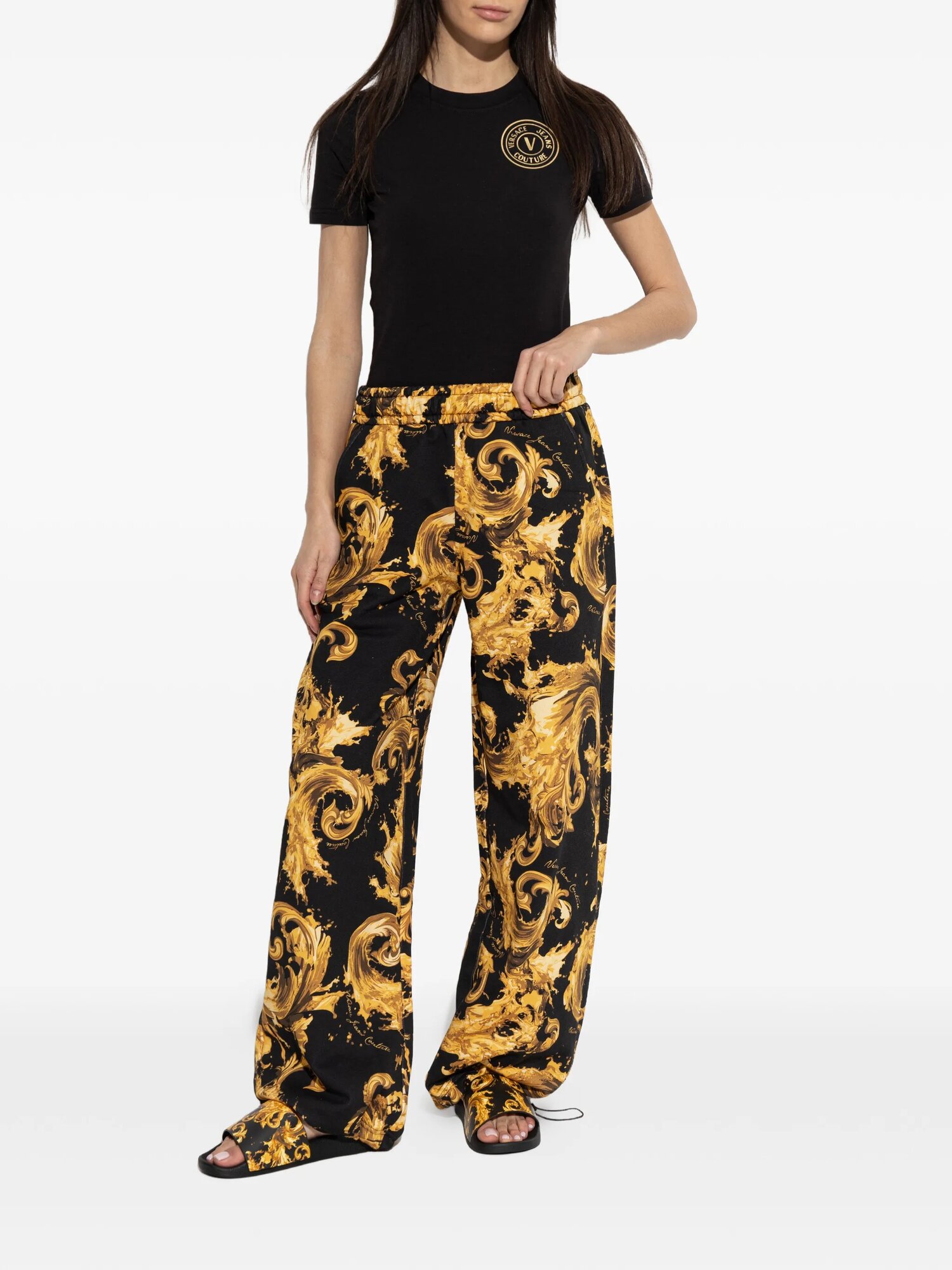 Футболка Versace Jeans Couture, размер XS, черный — фото 1