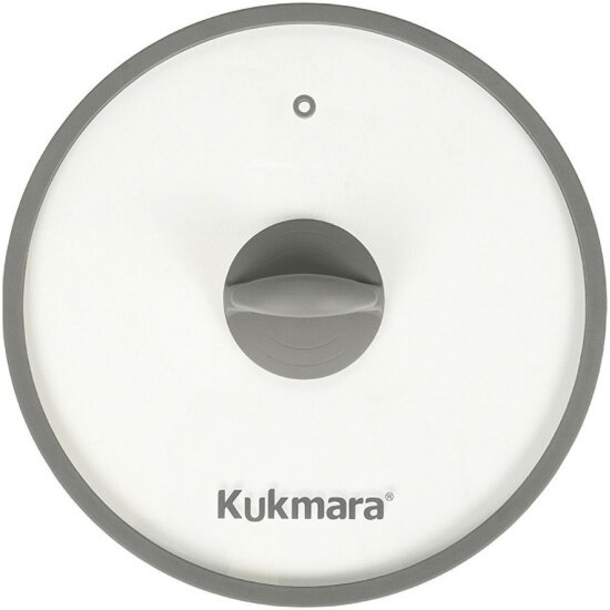 Крышка стеклянная Kukmara 28 см, с ободом и пароотводом (С28П116)