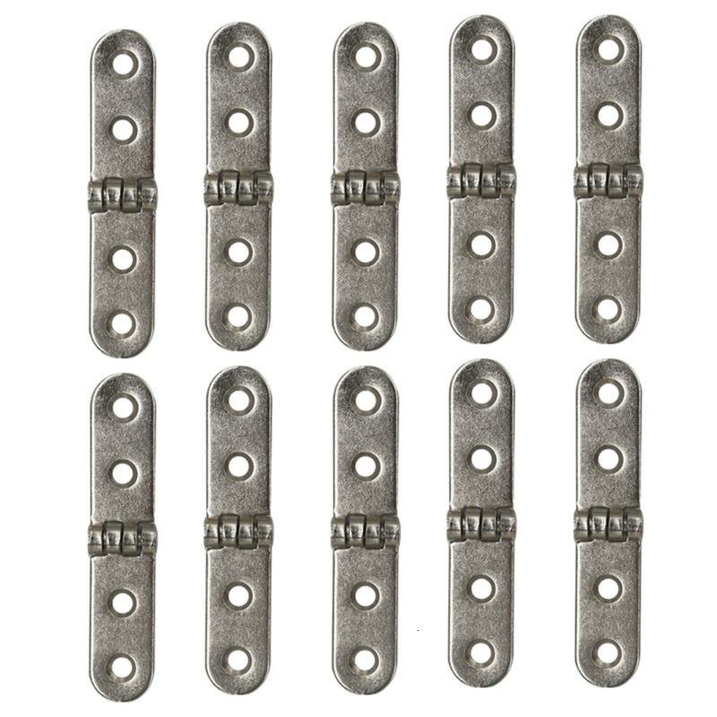 10 шт, буферные петли с закругленными краями, мебельная фурнитура, петли с круглыми краями, аксессуары для складных столов, дверные петли-цвет никеля