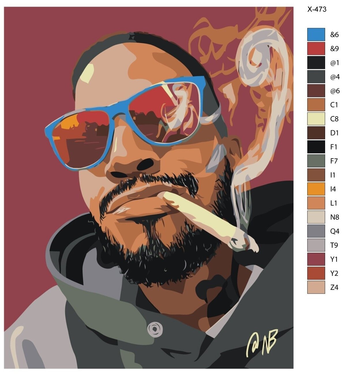 Картина по номерам X-473 "Kid Cudi (Кид Кади)" 40х50