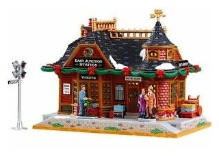 Станция 'Восточный перекрёсток', керамика, подсветка, 18х23х14 см, батарейки, LEMAX 75256-lemax