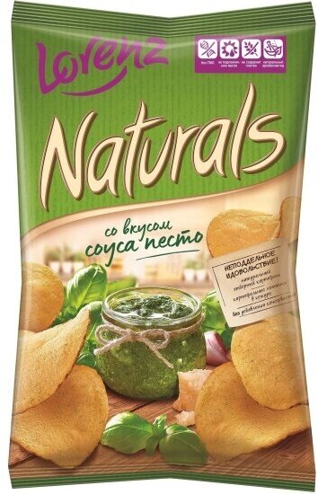 Картофельные чипсы Lorenz “Naturals” cо вкусом соуса песто 100 г