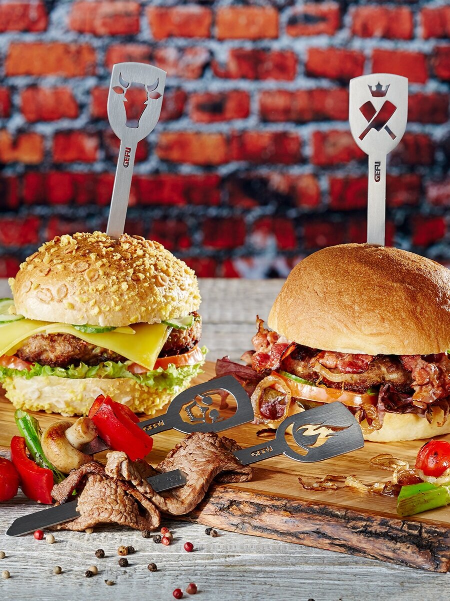 Шпажки для гамбургеров GEFU (череп и перец), 2 шт