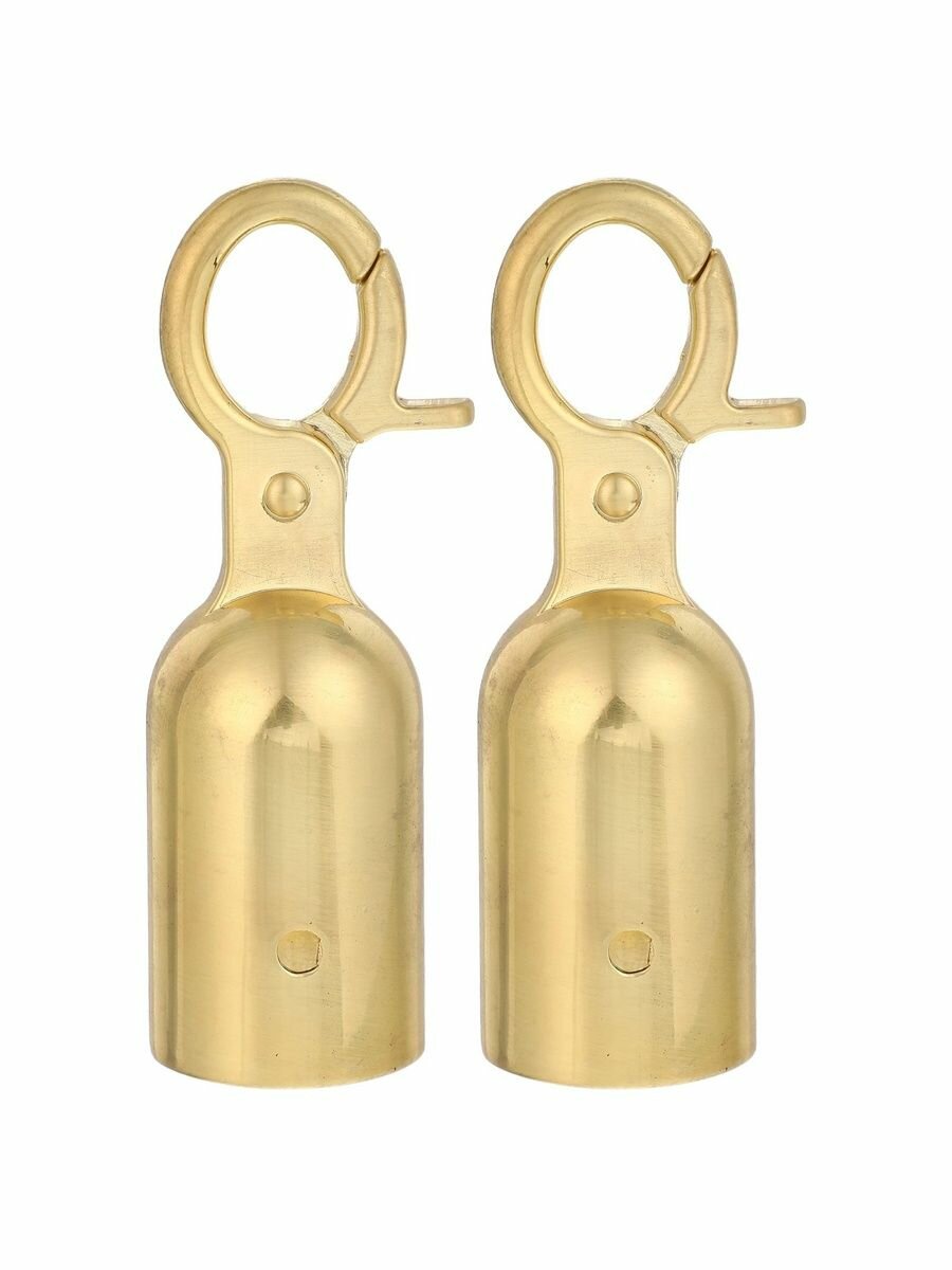 Металлические золотистые наконечники для каната с крючком 32 мм для ограждений и перил, 2 шт