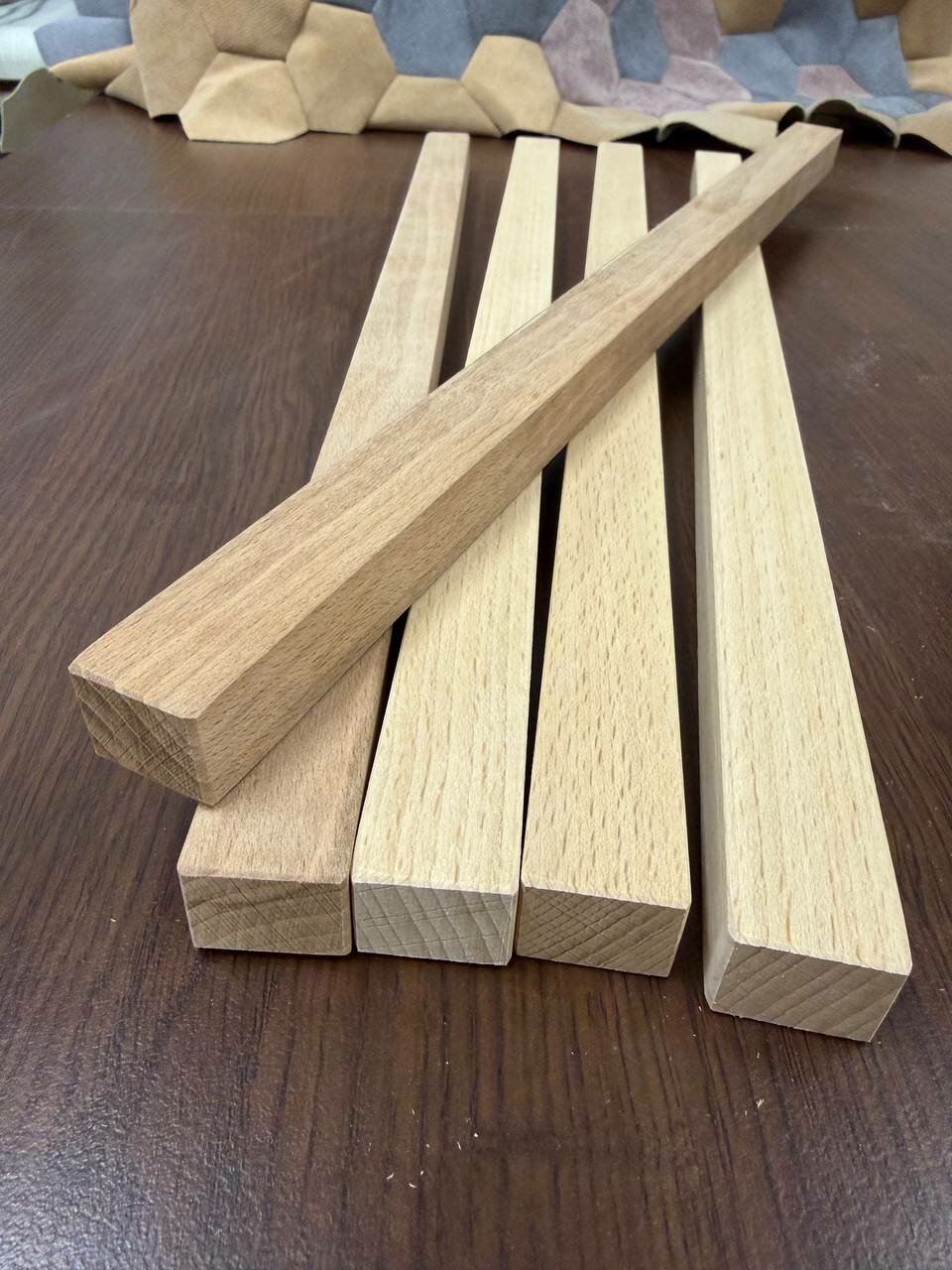 Брусок строганный, шлифованный, Бук сорт Экстра 500х25х20 мм (5шт), заготовка для творчества, хобби и поделок