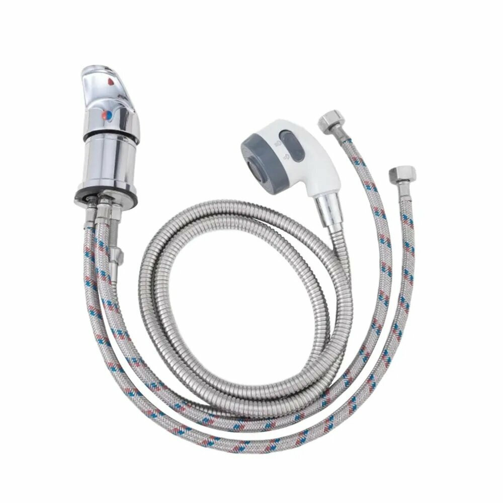 Смеситель для парикмахерской раковины с шлангом и распылителем, комплект для горячей и холодной воды, универсальный для дома и салона