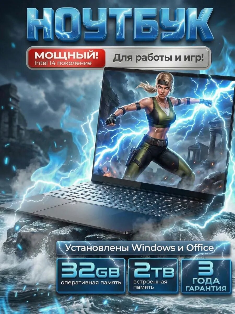Ноутбук Intel Core i9-13900HX, 32GB RAM, 2048GB SSD, 2026 + Office