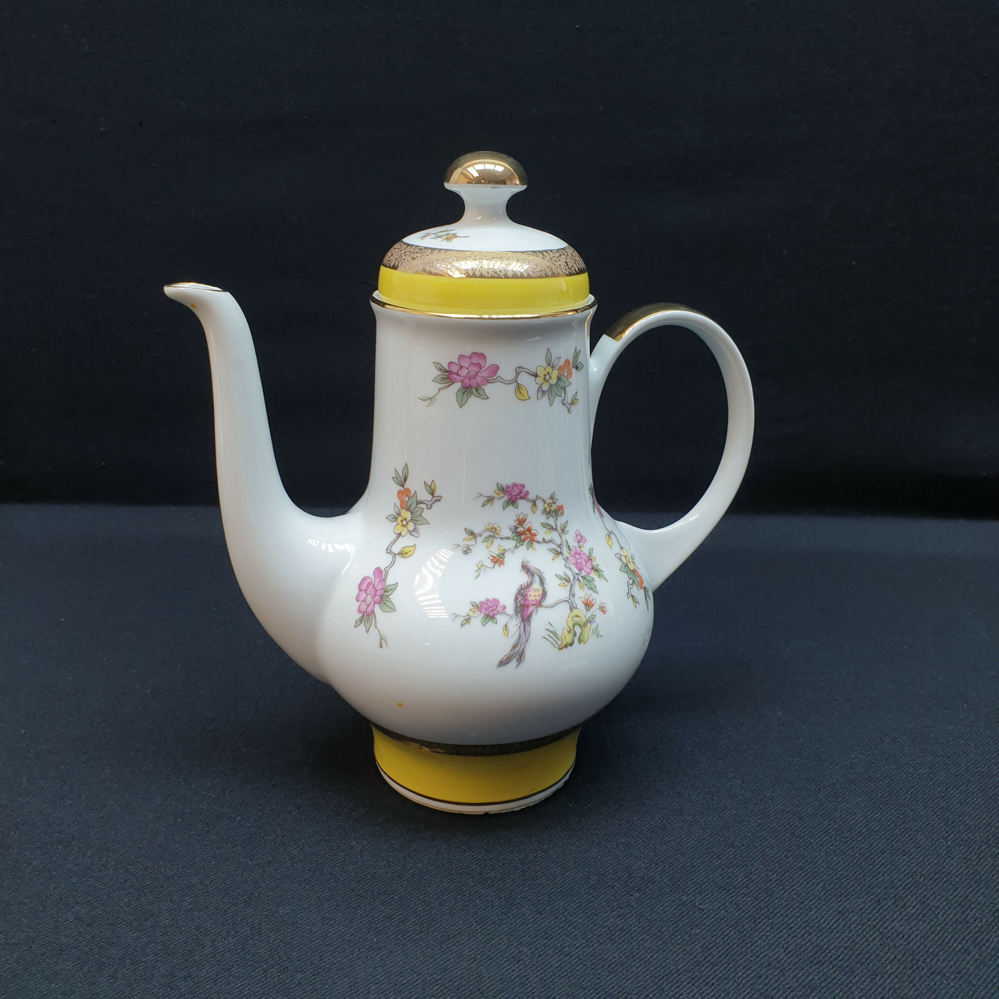 Кофейник Жар-птица SEP, фарфор деколь позолота 0.5 л, винтаж ГДР