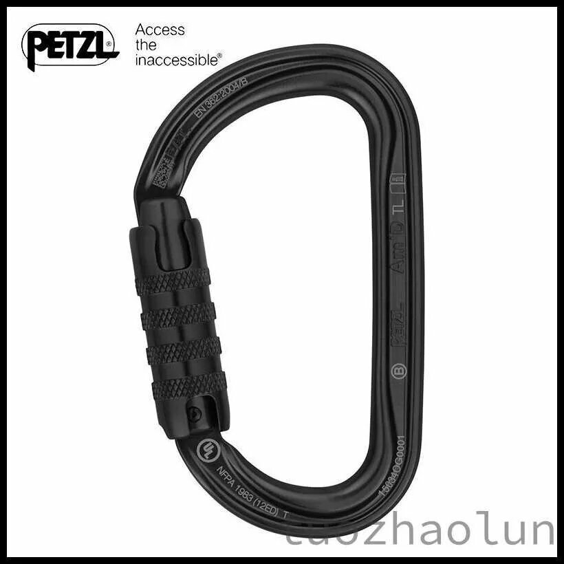 Карабин альпинистский Petzl At D TL черный с автоматическим замком для скалолазания, 1 шт