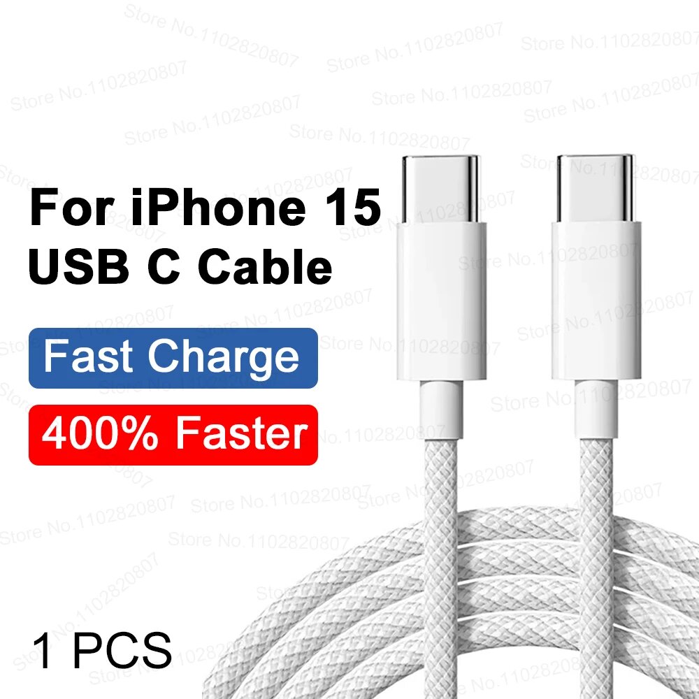 Кабель USB C для iPhone 15 Pro Max Plus, кабель для быстрой зарядки телефона, с USB C на Type C, кабель передачи данных, PD, аксессуары для зарядного устройства, 60 Вт