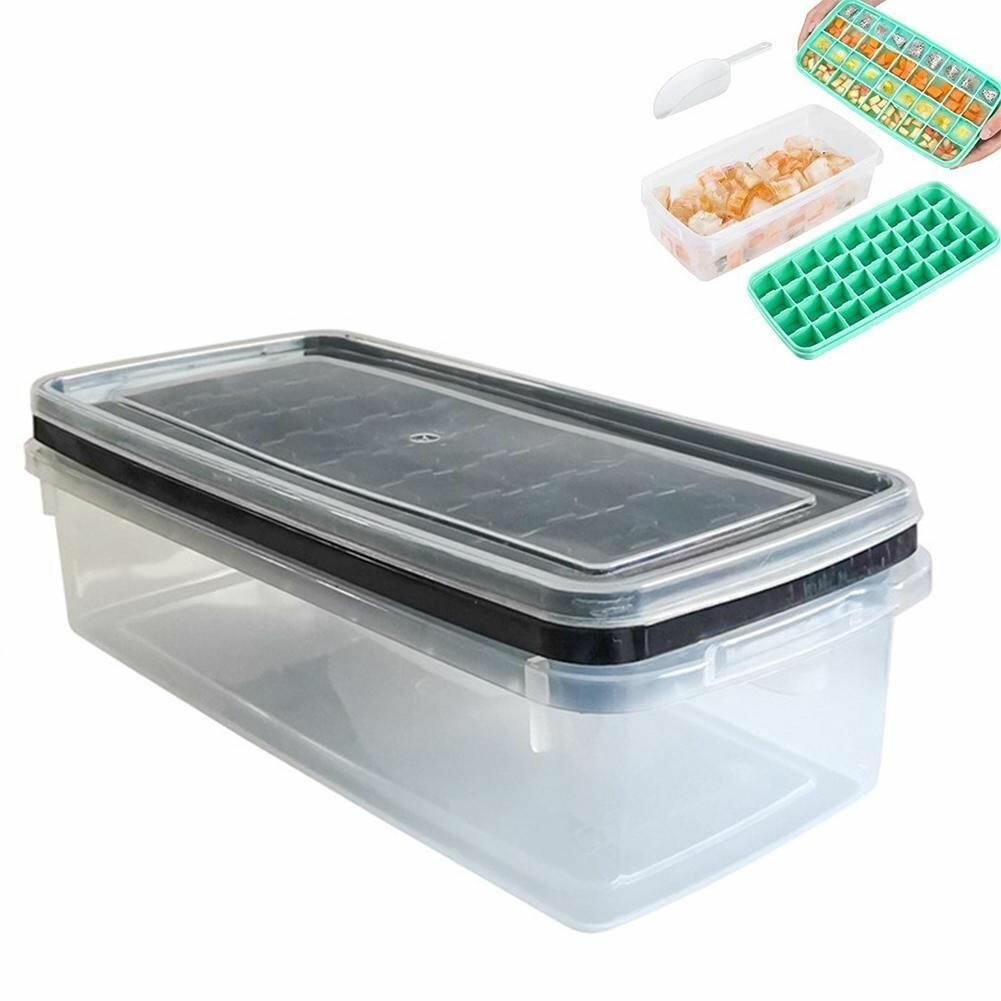 Форма для льда силиконовая с крышкой на 36 ячеек, для заморозки кубиков льда