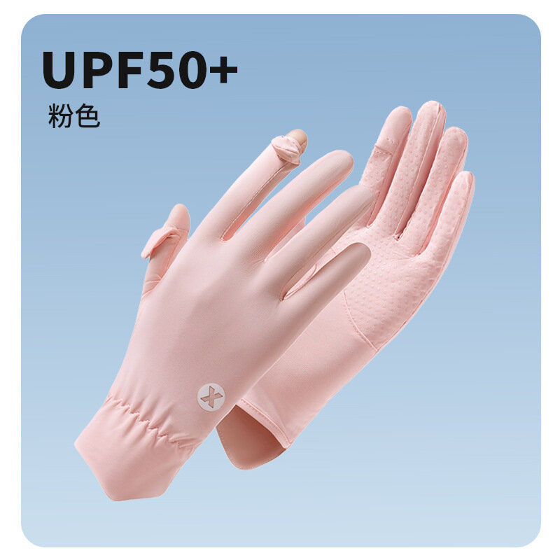 Женские солнцезащитные перчатки, устойчивые к ультрафиолету, подходят для езды на велосипеде, электросамокате и вождения автомобиля, совместимы с сенсорными экранами, средней длины, тонкие летние перчатки из ледяного шелка.