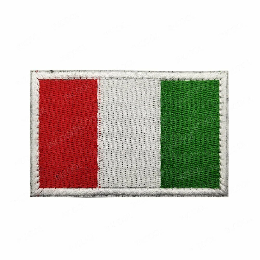 Нашивка флаг Италии, вышивка, цвет: Italy, белый