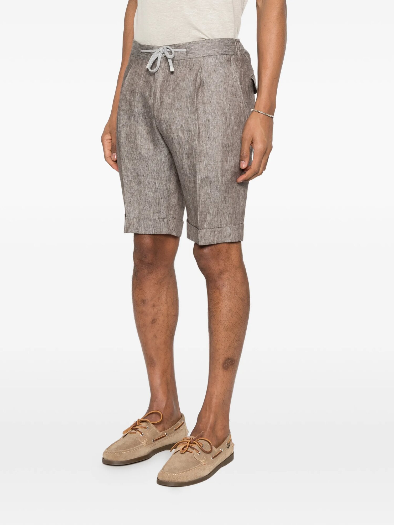 Шорты Barba Drawstring pleated shorts, размер 48, разноцветный — фото 1