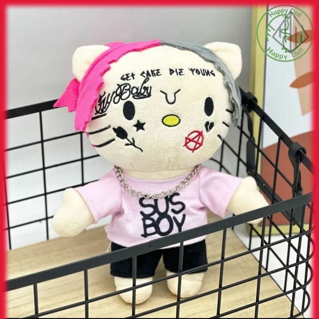 Эксклюзивная плюшевая кукла Happy Doll Lil Peep X Hello Kitty для декора