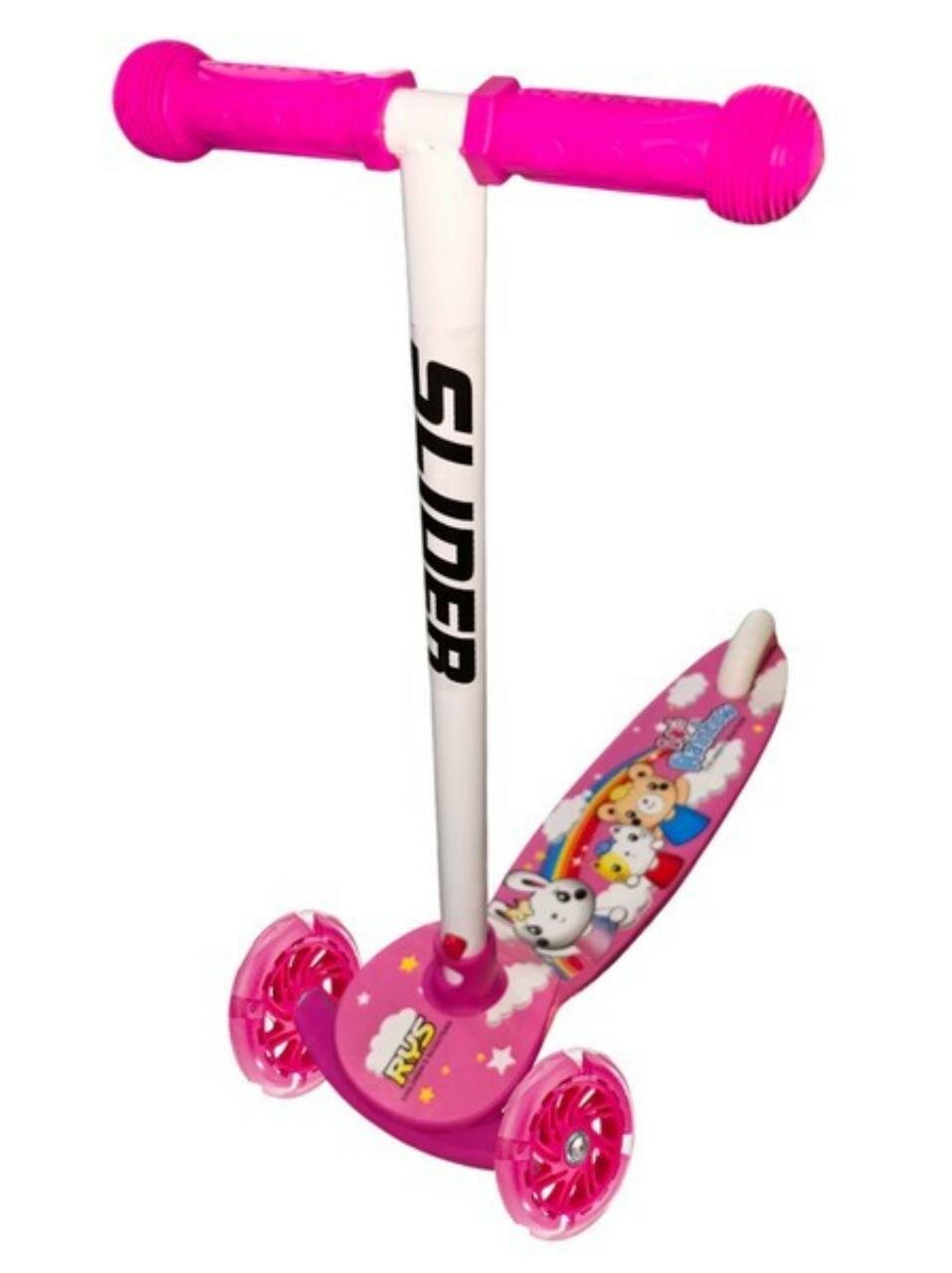 Самокат Slider, трехколесный, светящиеся колеса из полиуретана, максимальная нагрузка 40 кг