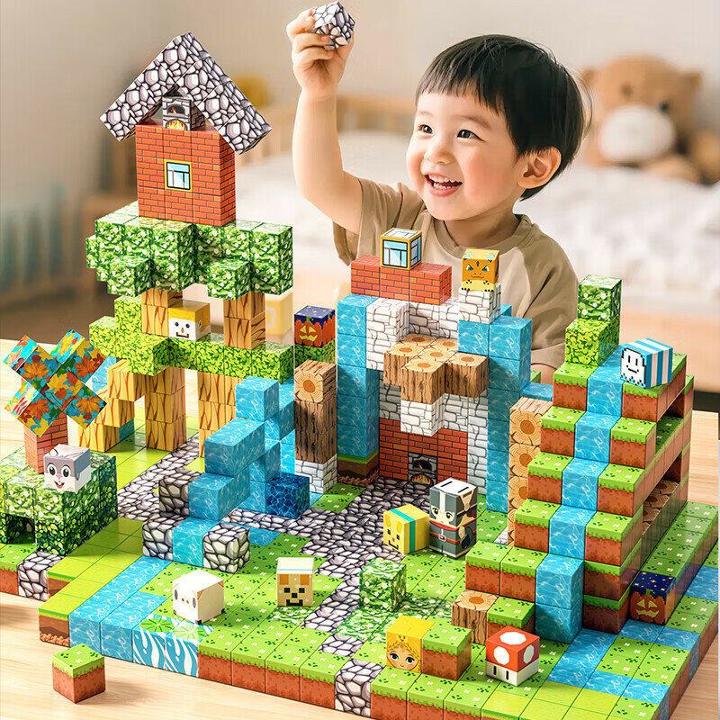 Магнитные строительные кубики Xingyayoupin 118 штук для детей 3-6 лет свободное соединение обучающая игрушка