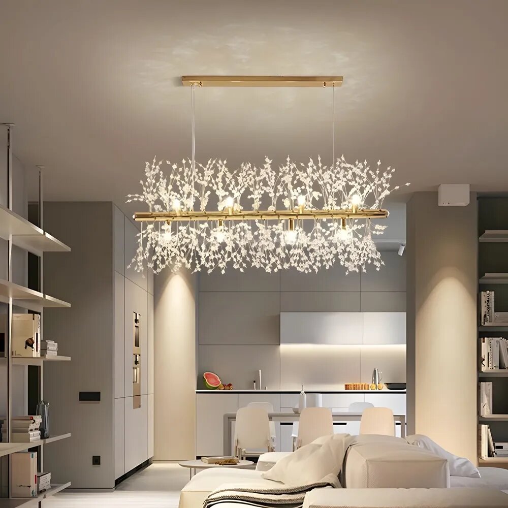 Светильник RONGCHEN Lighting, LED, Люстра Одуванчик, Золотой, 45W, 70см, 10-15м² — фото 1